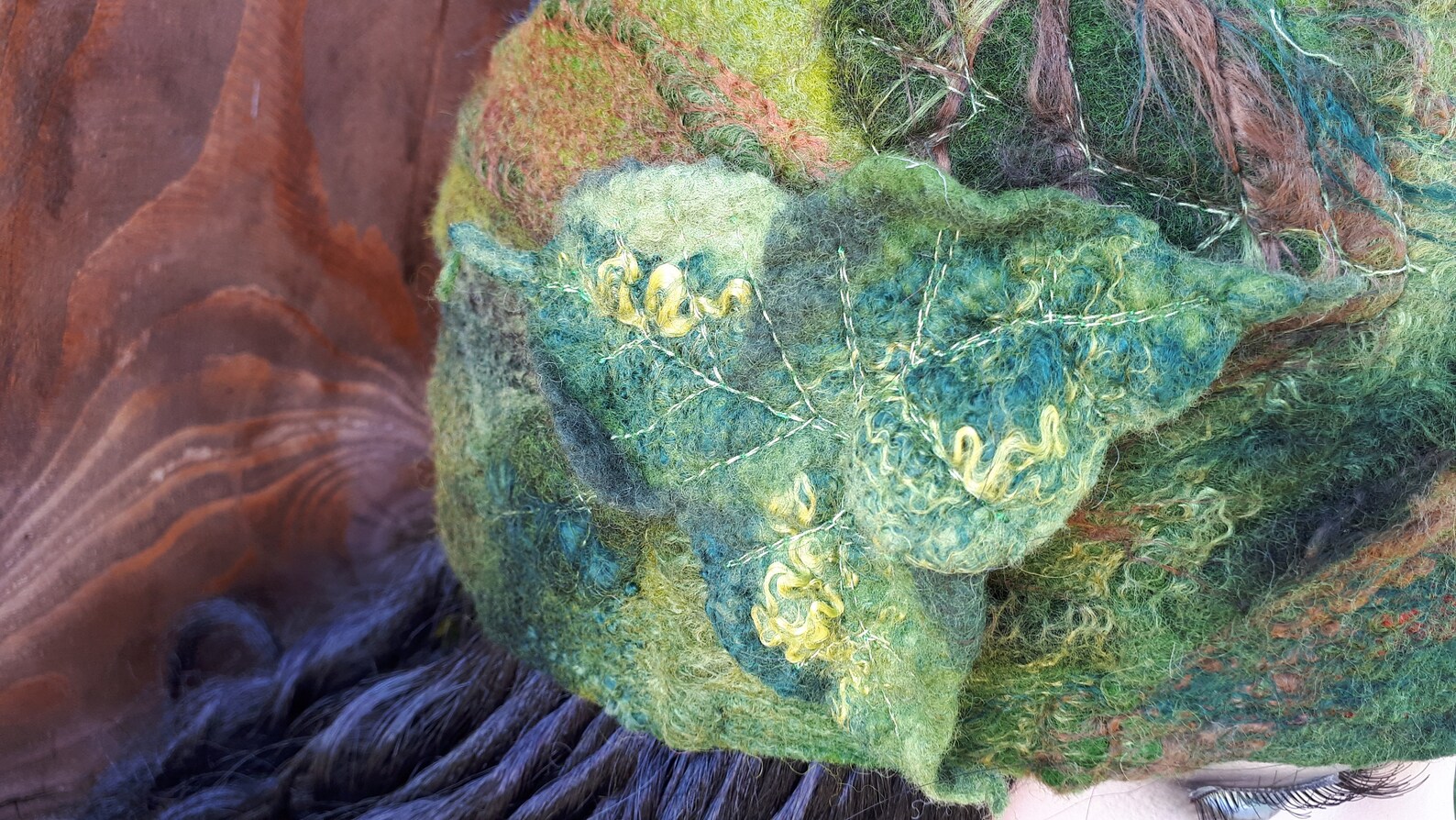 Green Leaves Headband-woodland Headbandfelted Leaf Belt Dread Wrap-hair ...
