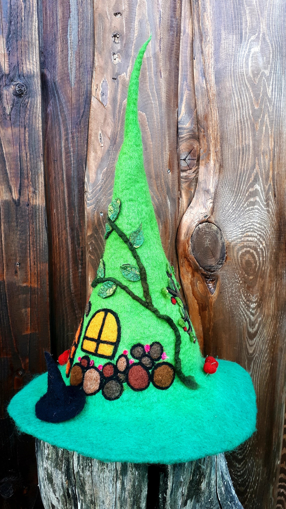 Witch Wizard Hat Faeriegarden Hat Felt Witch Hat Fairy Costume | Etsy