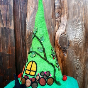 Witch Wizard Hat Faeriegarden Hat Felt Witch Hat Fairy Costume Felted ...