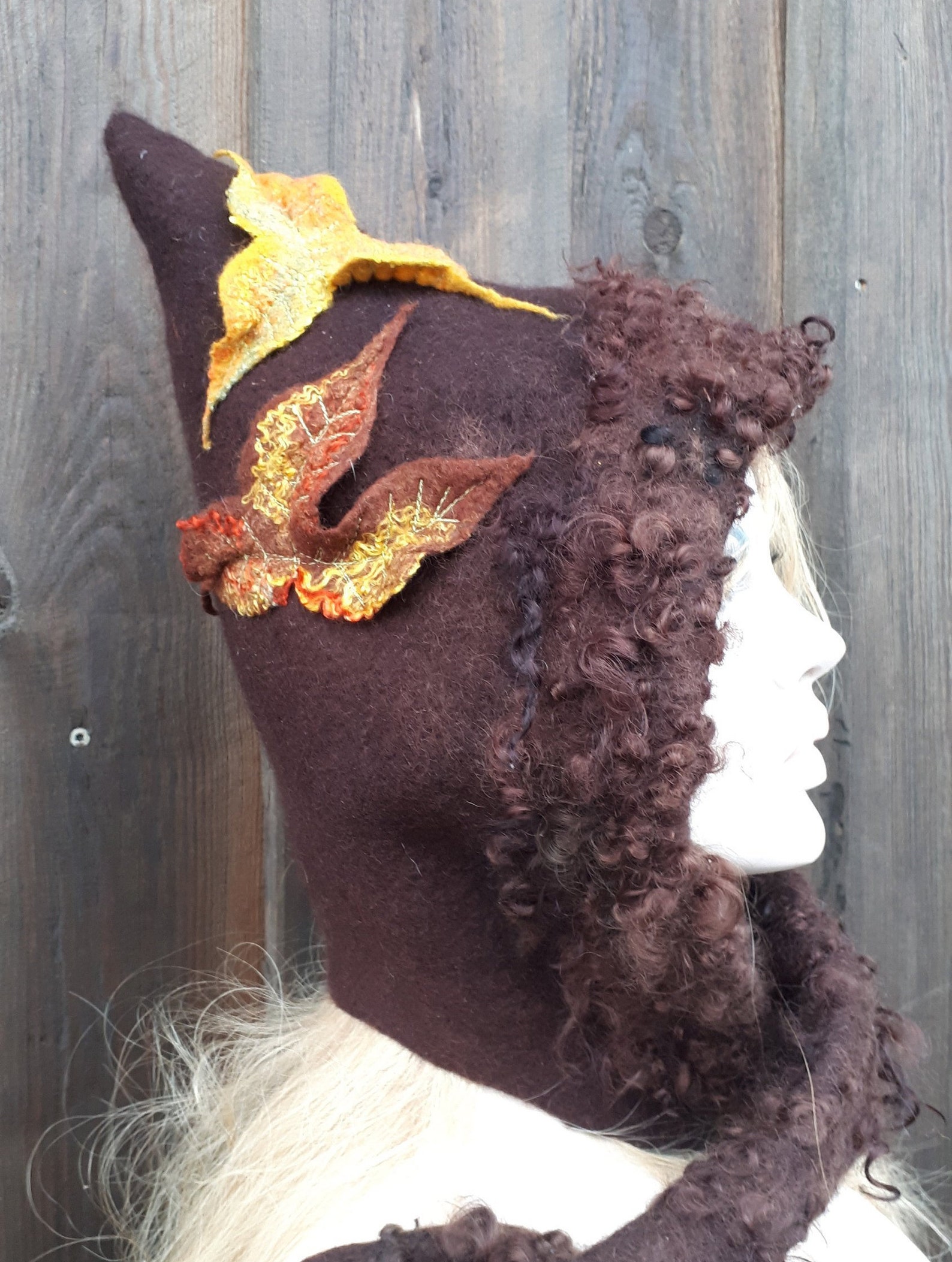 Pixie Hood-witches Hood Wool Hat-pixie Hat-felt Hat Felted - Etsy