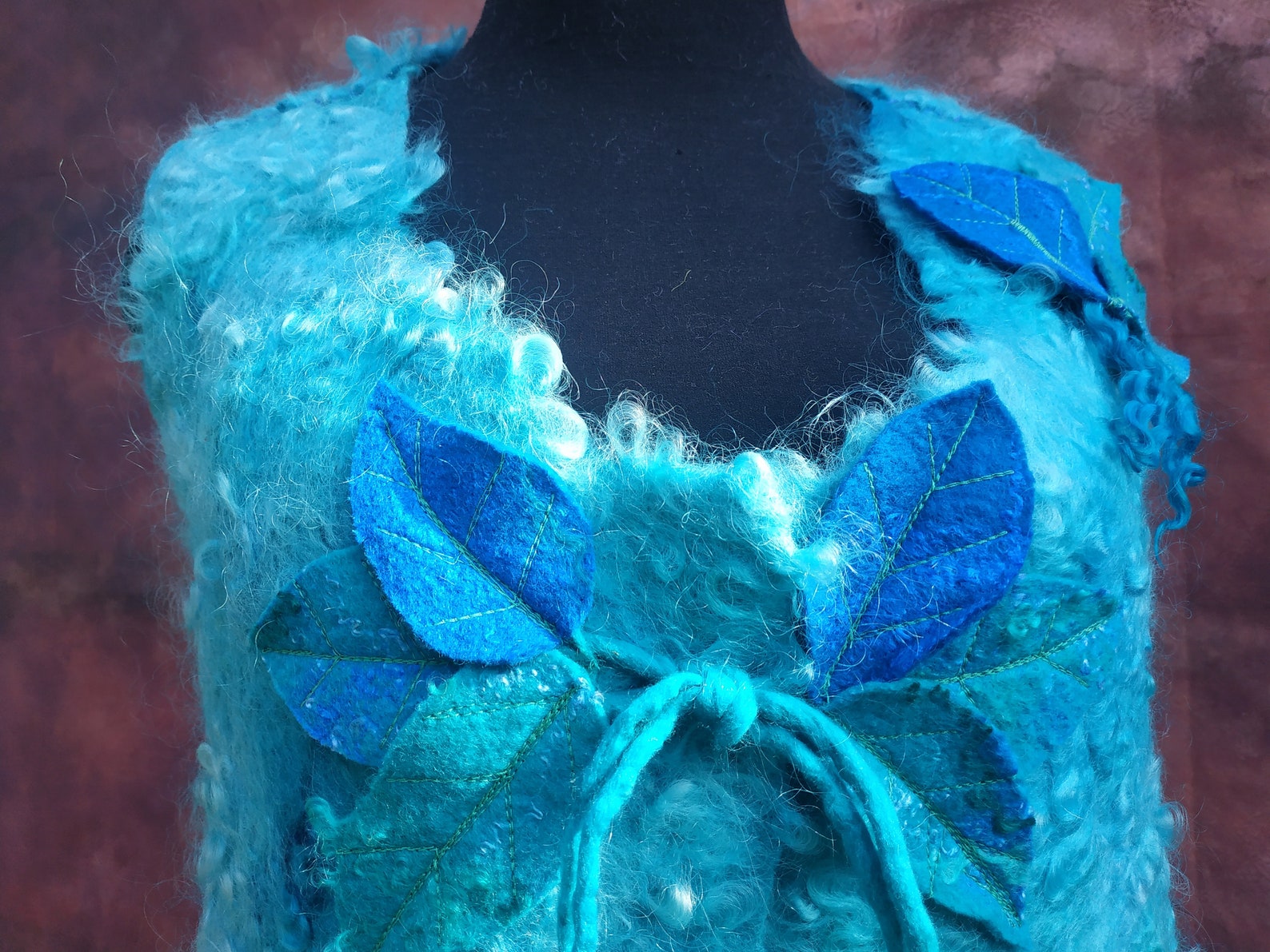 Mermaid Nuno Felted Woodland Fairy Vest Tribal Blue Vest - Etsy