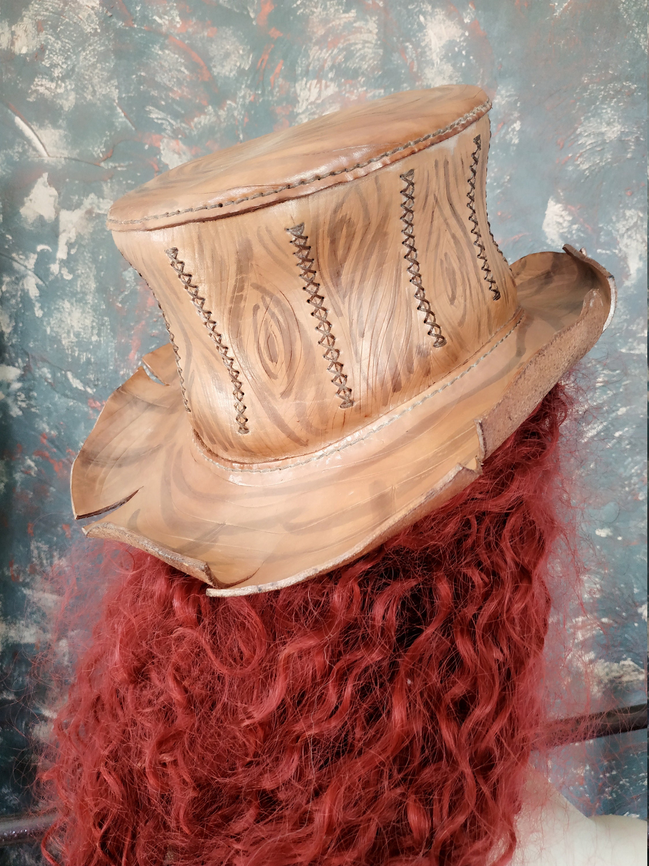 Leather Witch Wizard Hat, Veg Tan Leather, , Pixie, Halloween, Fairy ...