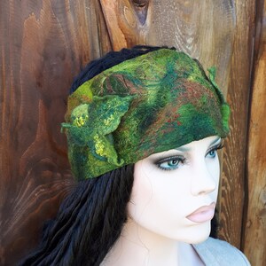 Green Leaves Headband-woodland Headbandfelted Leaf Belt Dread Wrap-hair ...