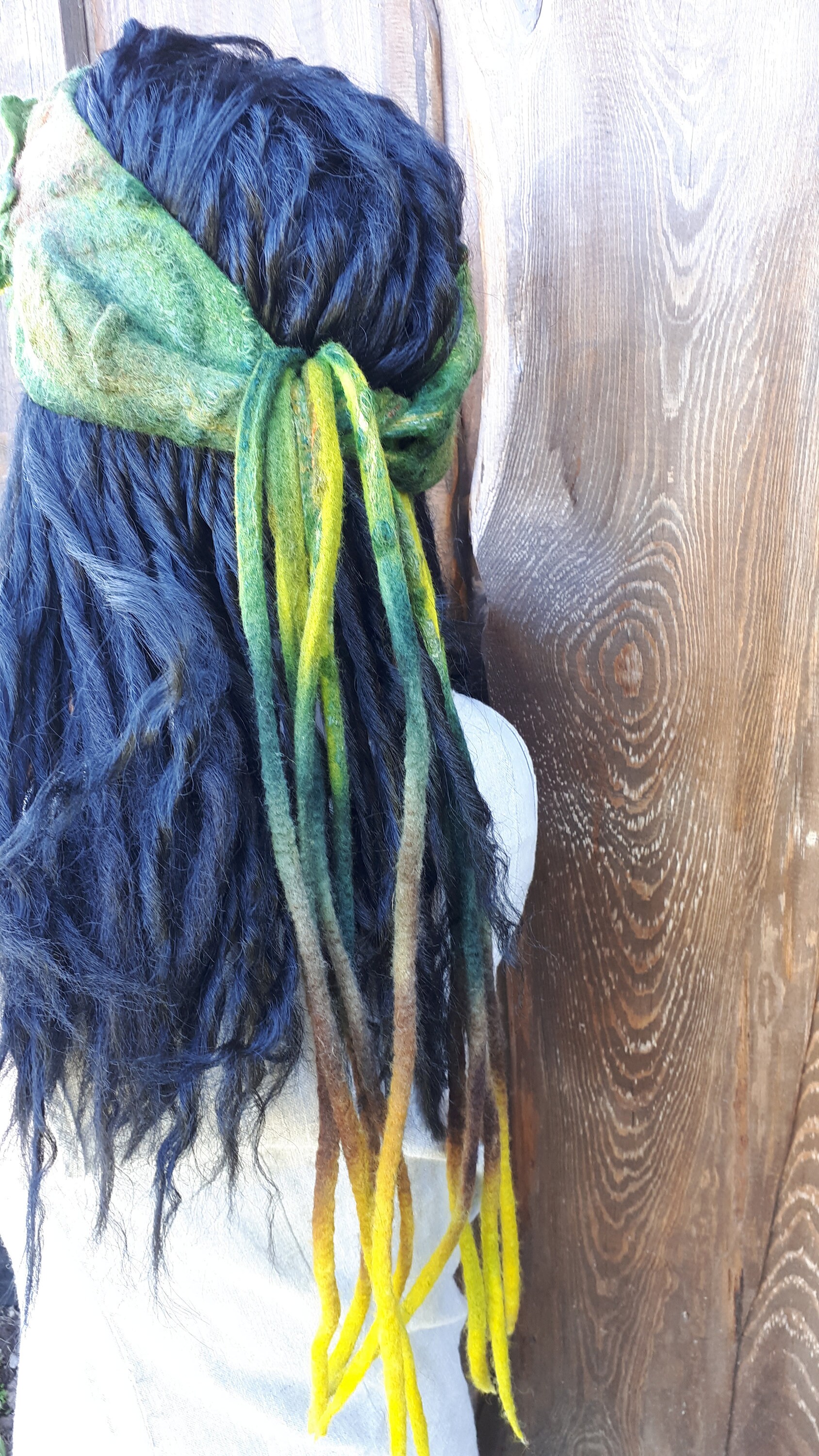 Green Leaves Headband-woodland Headbandfelted Leaf Belt Dread Wrap-hair ...