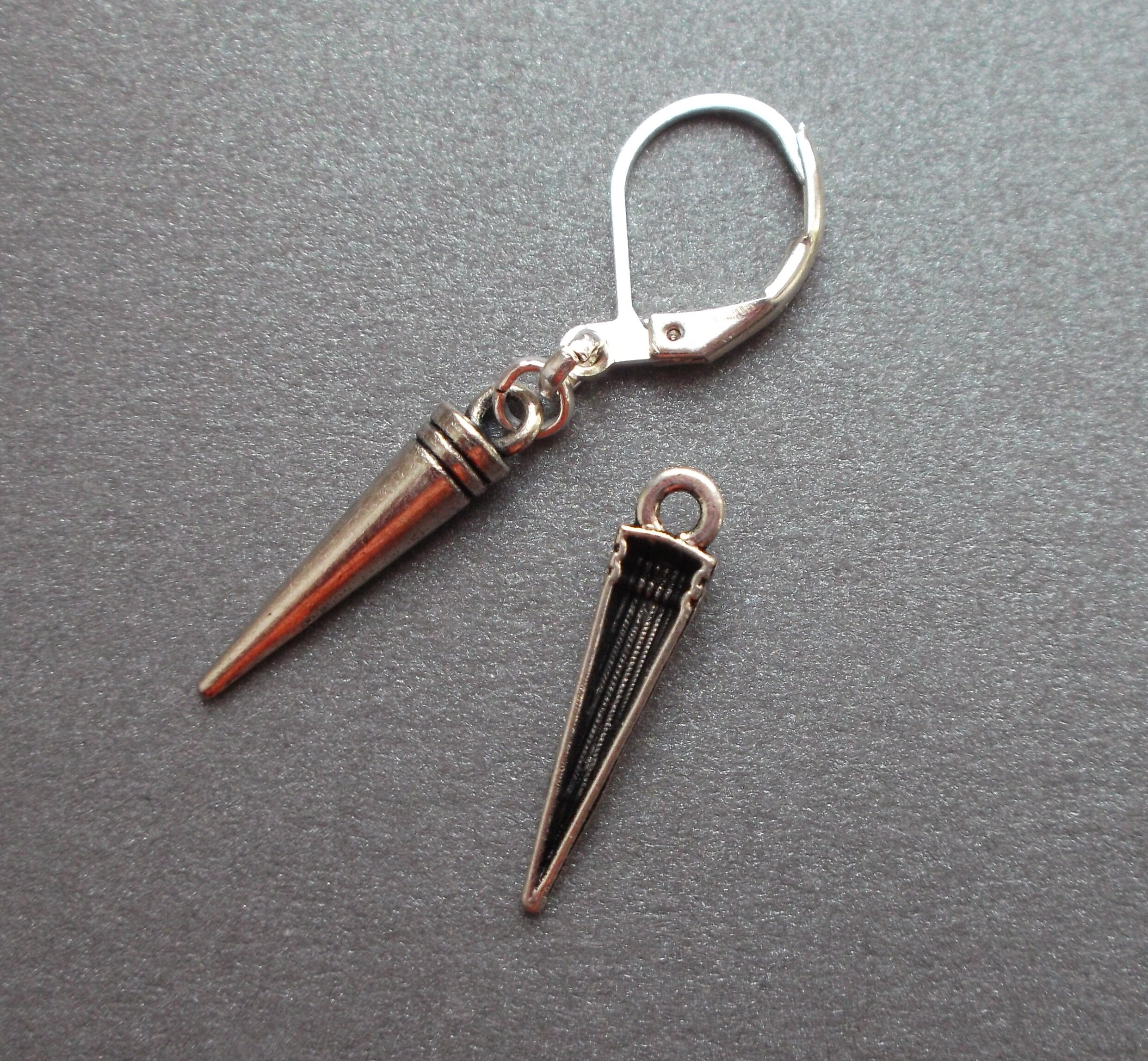 Single Spike Earring Metal Spike Dangle Punk Earring Goth Gift - Etsy