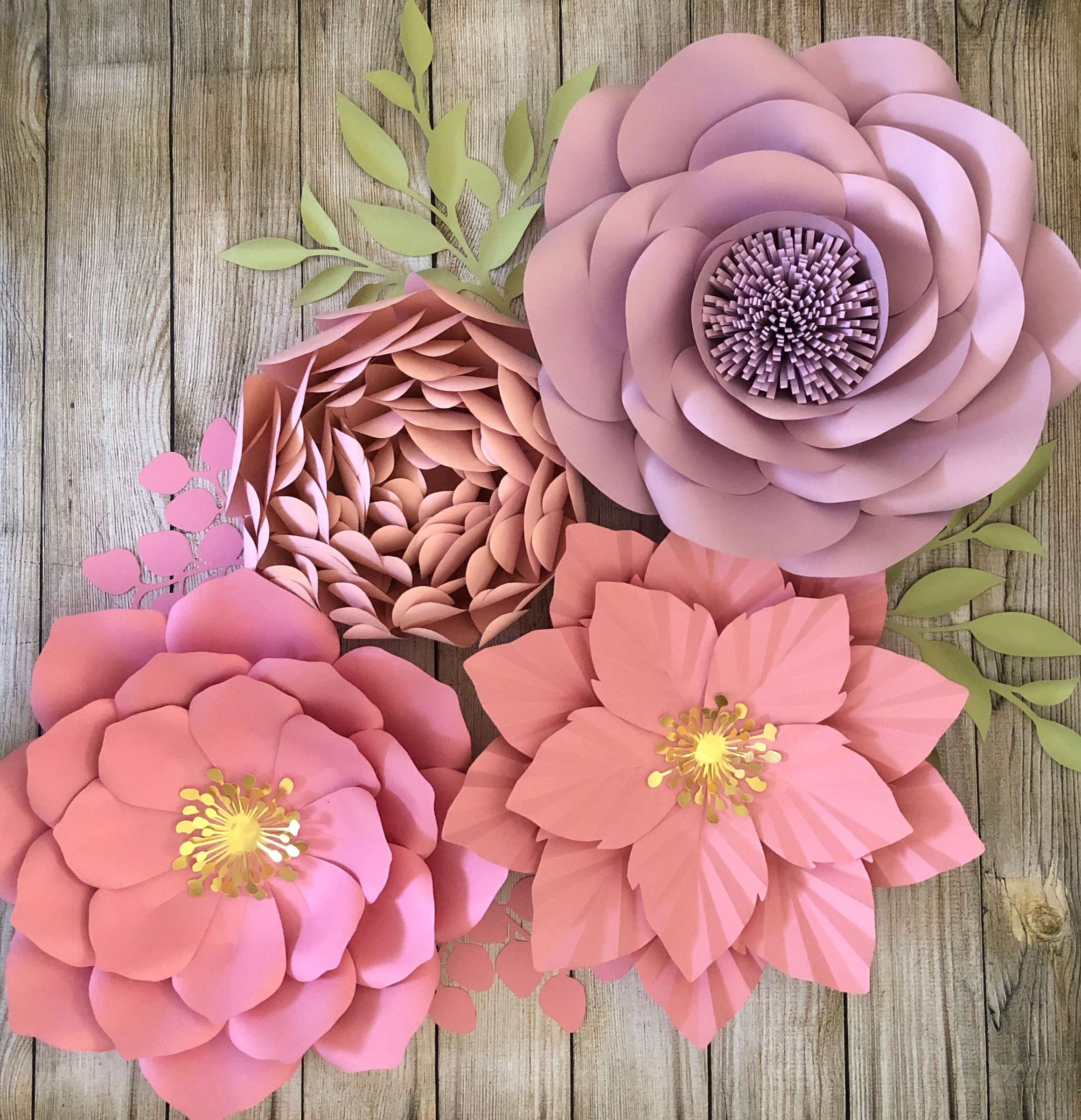 DIY Paper Flower Template With Base: Printable Trace & Cut Files (PDF ...