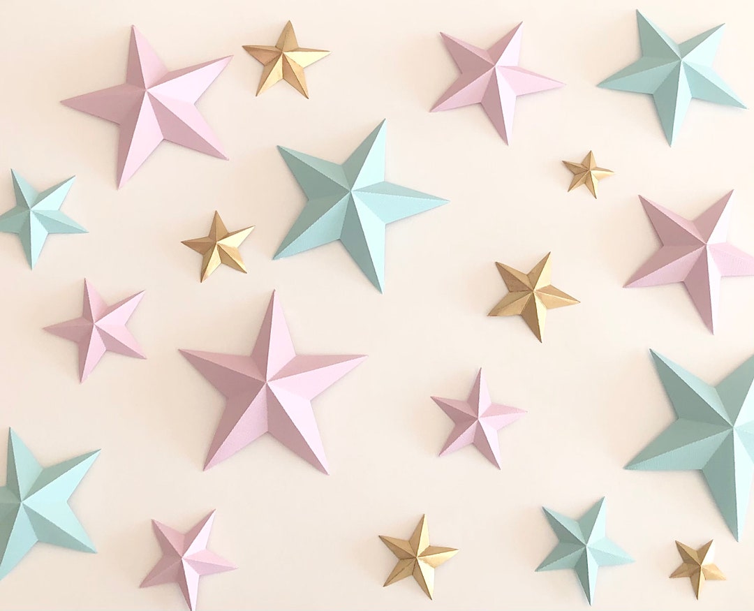 3D Star SVG, 2D Star SVG, Paper Star Décor for Birthday Parties ...