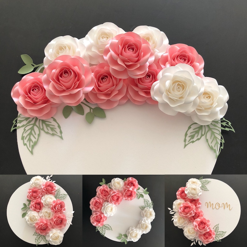 Small Paper Flowers Mini Rose Template for DIY Crafting | Etsy