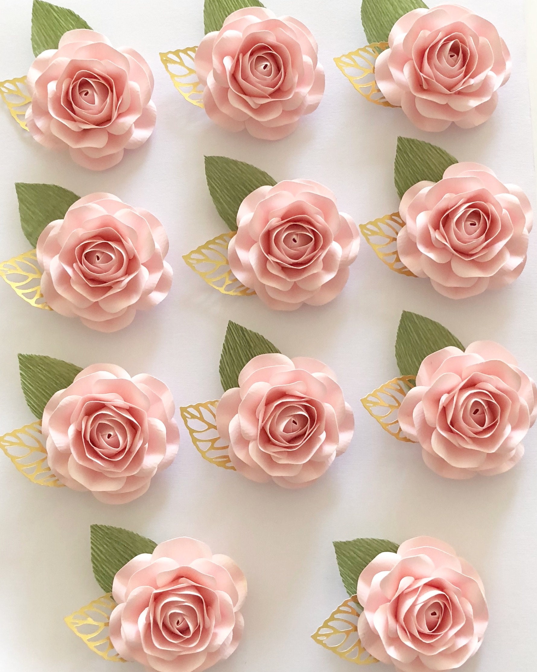 Small Paper Flowers Mini Rose Template for DIY Crafting | Etsy Canada