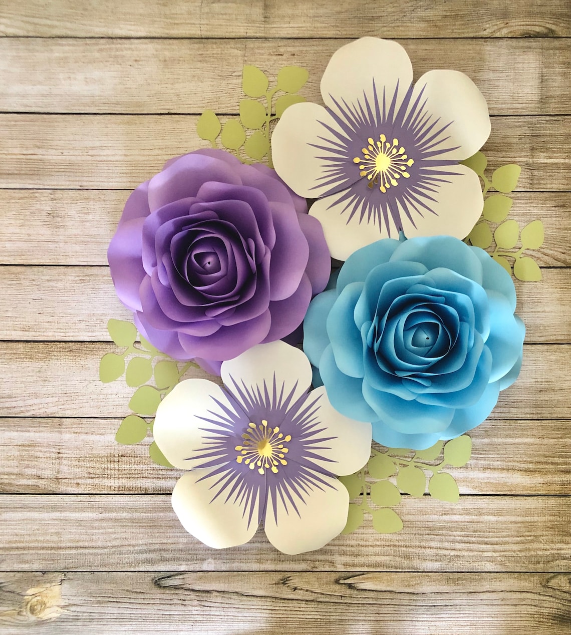 Paper Flowers Template Large Paper Flowers Rose Paper Flower | Etsy