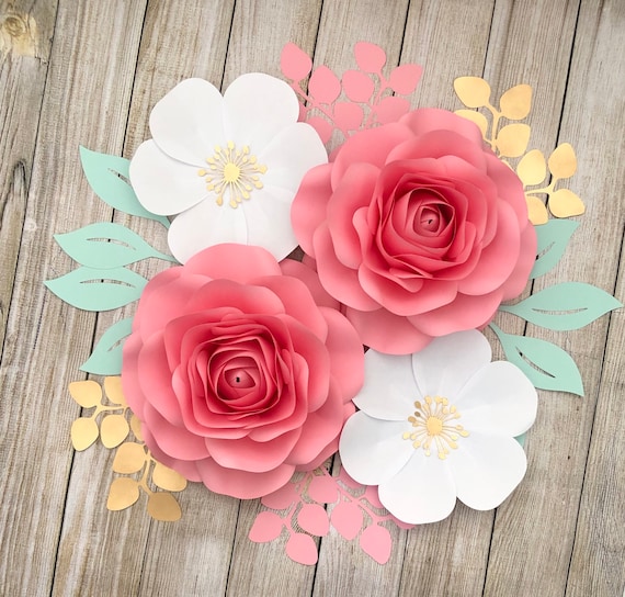 Plantilla De Flor De Papel Grande Cómo Hacer Flores De Papel Fáciles