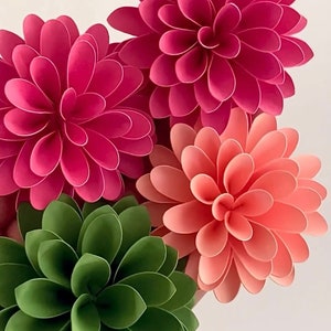 Dahlia Paper Flower Template: SVG, PDF, & PNG Cut Files (video ...