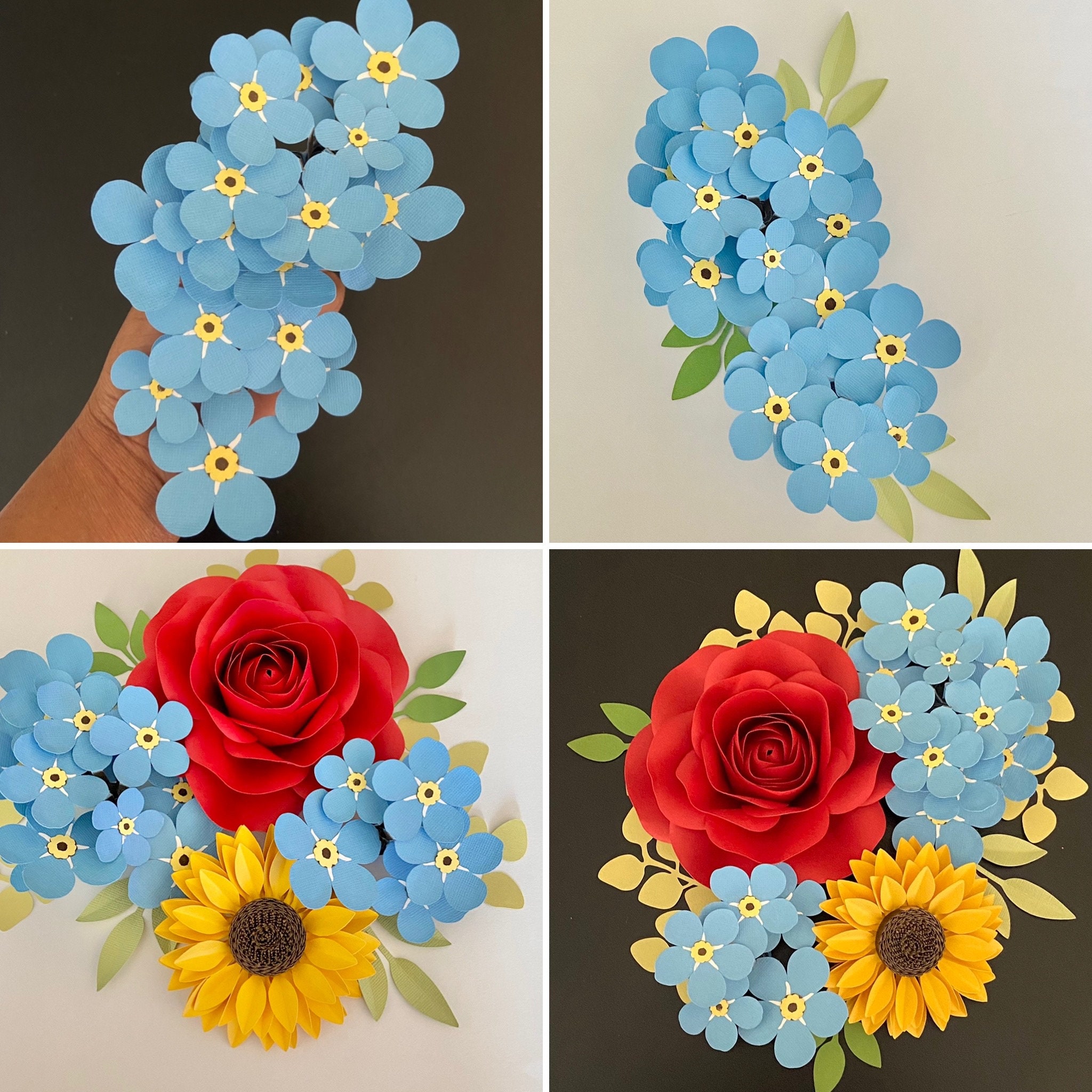 Paper Flowers Template Forget-me-not Flower Gifting for - Etsy Canada