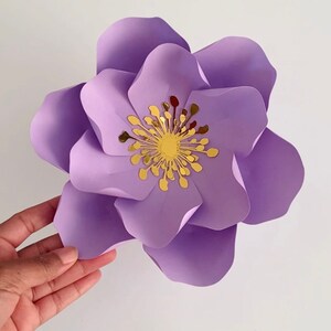 Purple Paper Flower Template: SVG, PNG, Studio Cut File (digital ...