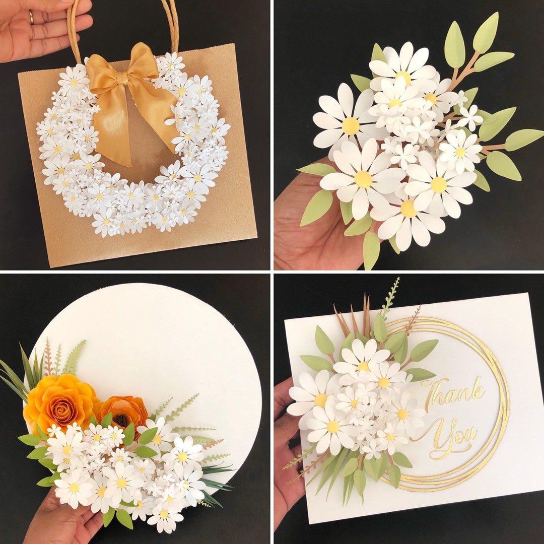Daisy Paper Flower Template: DIY SVG Cut File for Cricut - Etsy