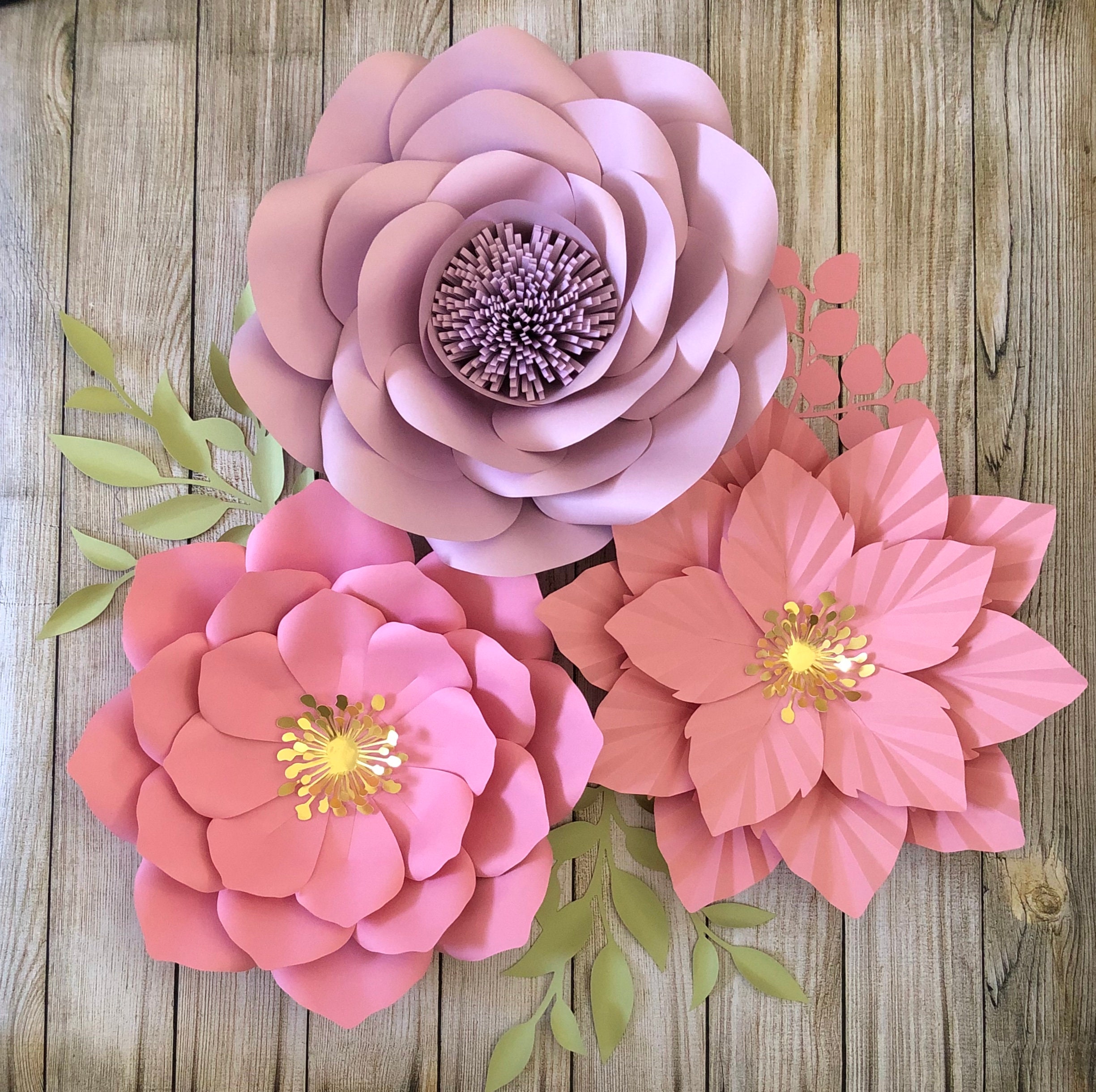 DIY Paper Flower Template With Base: Printable Trace & Cut Files (PDF ...