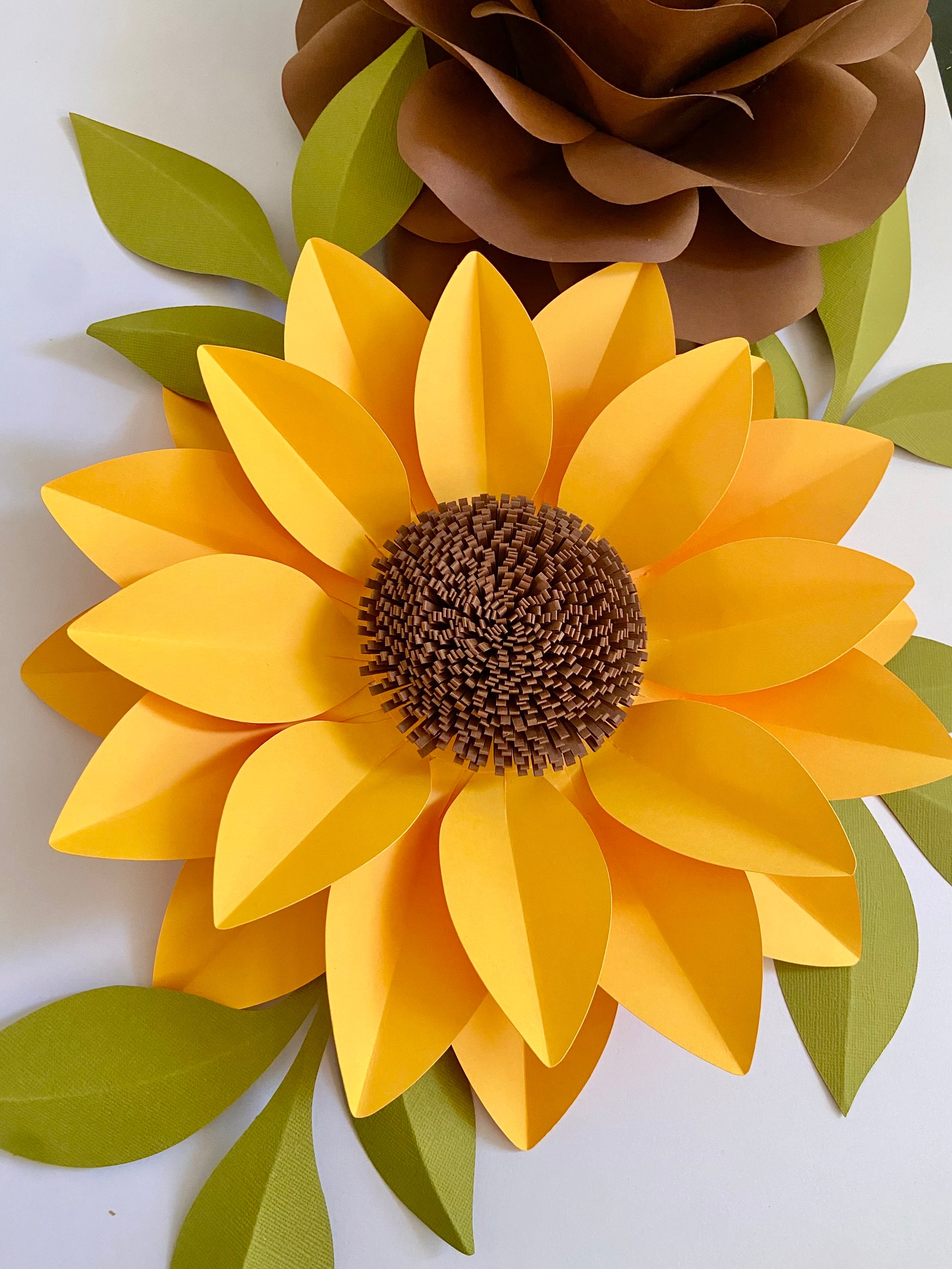 Large Sunflower Paper Flower Template: Trace & Cut PDF (video Tutorial ...