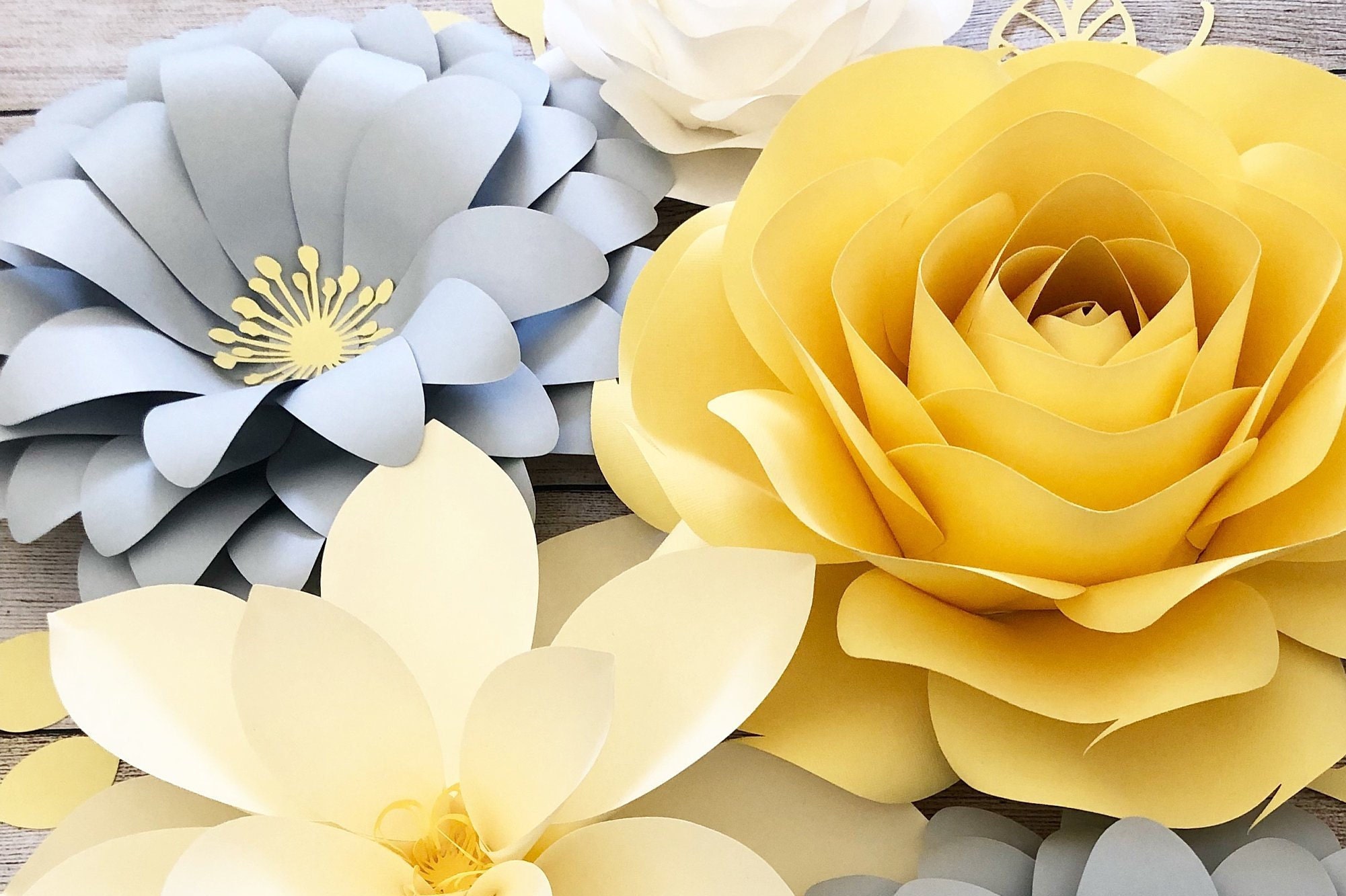 Large Paper Flowers Template Bundle: DIY Nursery & Wedding Decor (PDF ...