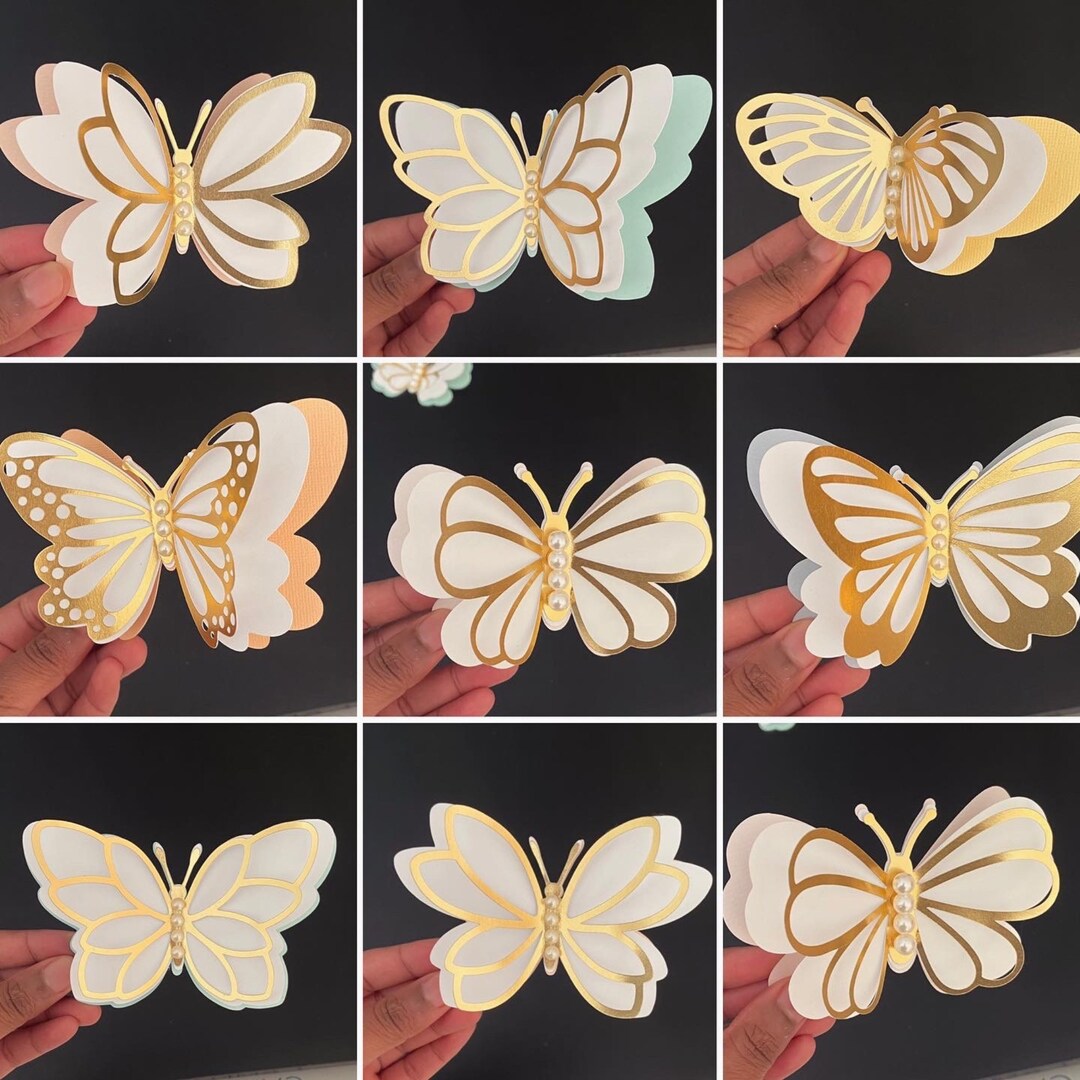 Butterfly SVG Cut Files: 3D Layered Paper Butterflies (digital Download ...