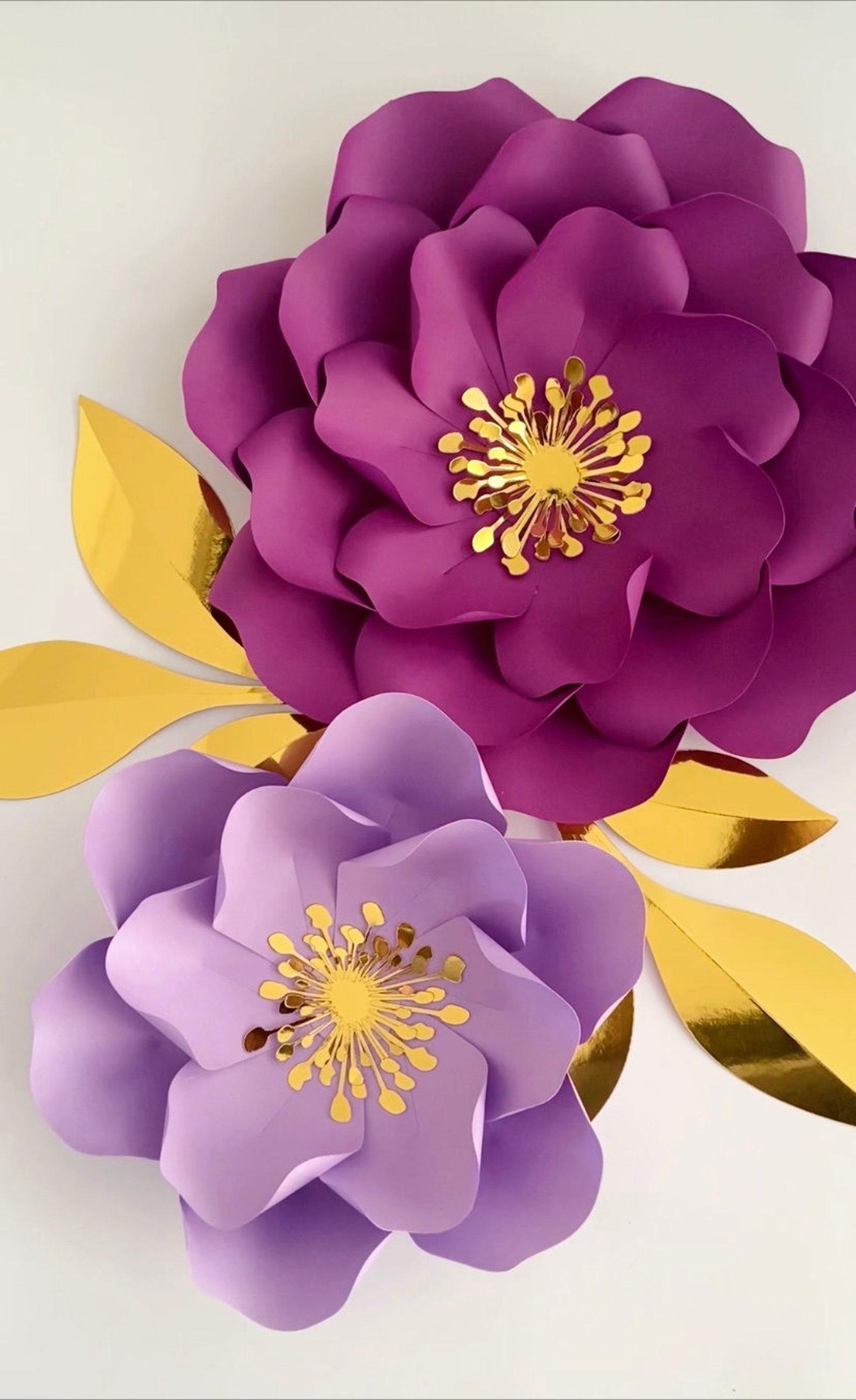 Purple Paper Flower Template: SVG, PNG, Studio Cut File (digital ...
