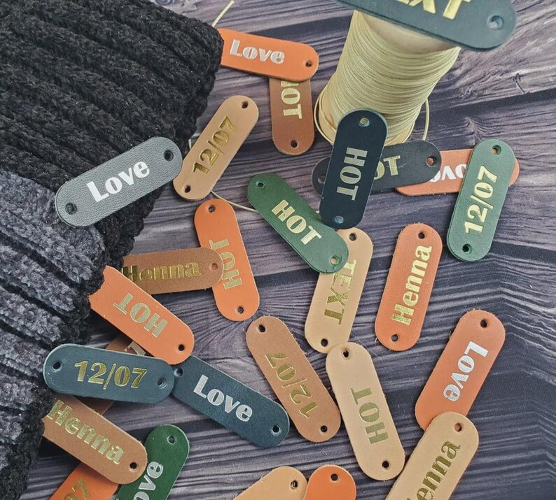 Personalized Leather Patch: Custom Stitched Name Tag - Etsy