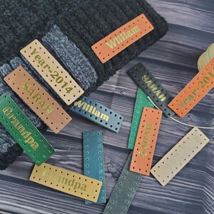 Personalized Leather Name Tag: Custom Imprinted Stitch-on Label - Etsy