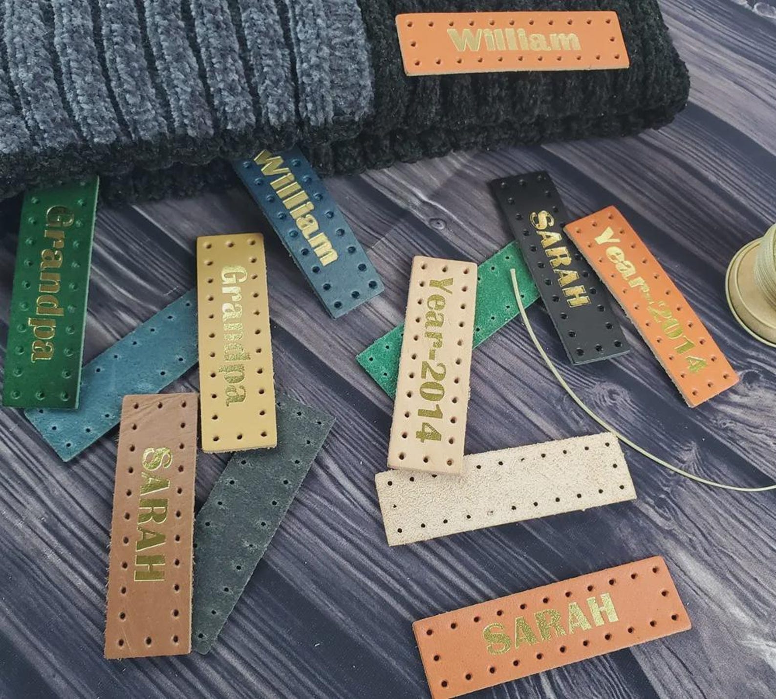 Personalized Leather Name Tag: Custom Imprinted Stitch-on Label - Etsy