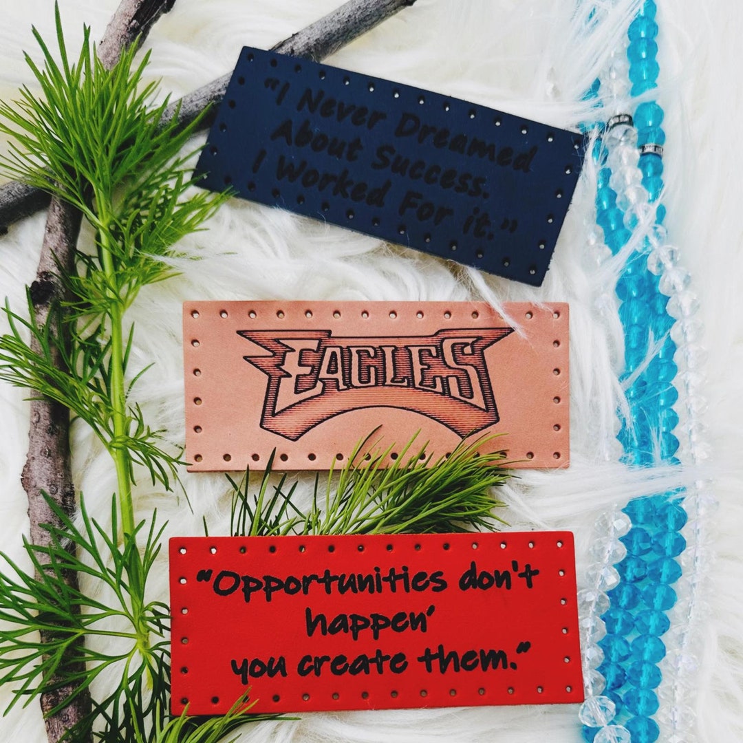 Personalized Leather Patch, Custom Laser Engraved Name Tag, Leather ...