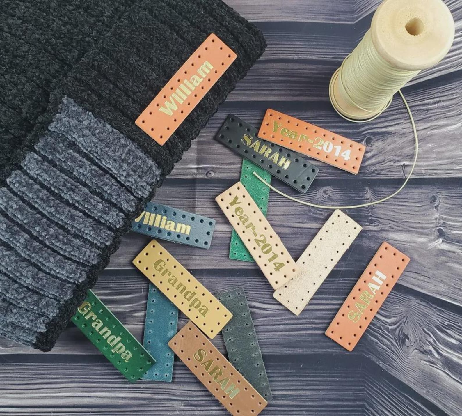 Personalized Leather Name Tag: Custom Imprinted Stitch-on Label - Etsy