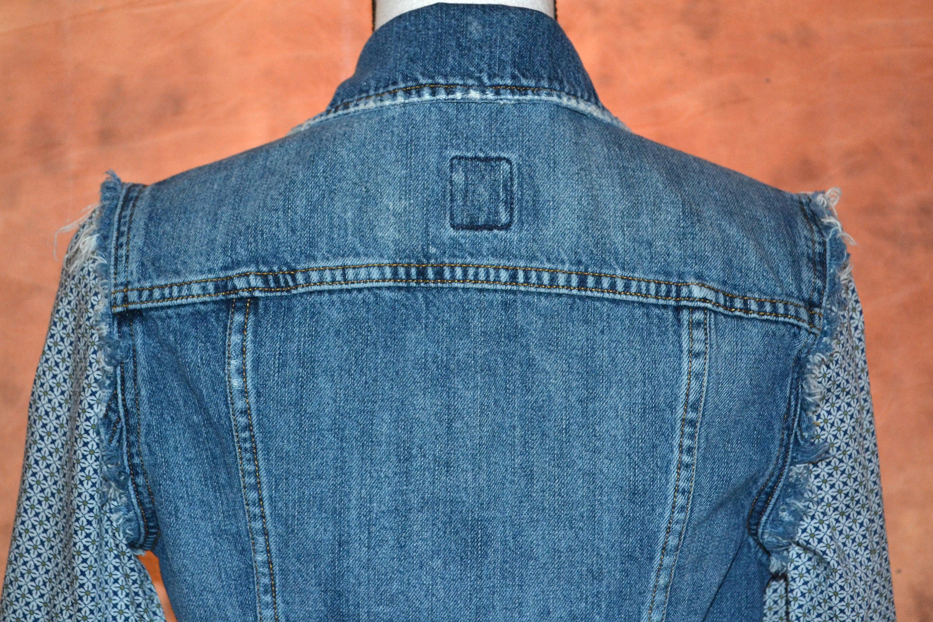 Levi's Denim Handmade Jacket Jean Jacket Hand Stitched Added Cotton ...