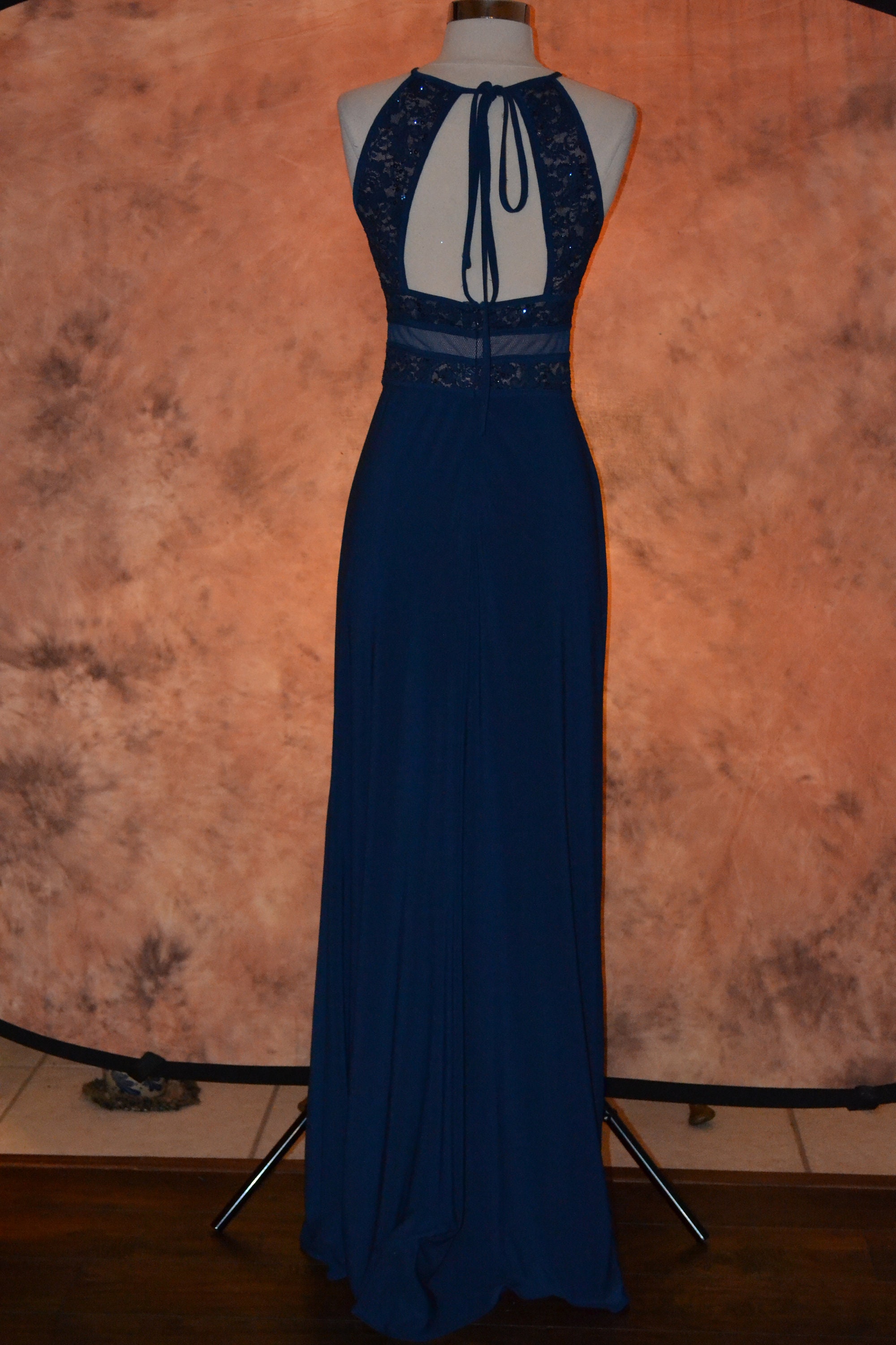 Morgan & Co Gown Peacock Blue Full Length Long Dress Prom | Etsy