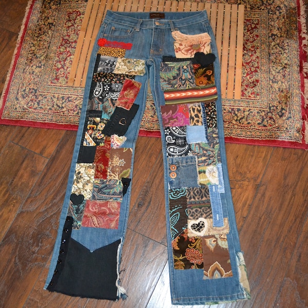 Patchwork Jeans - Etsy