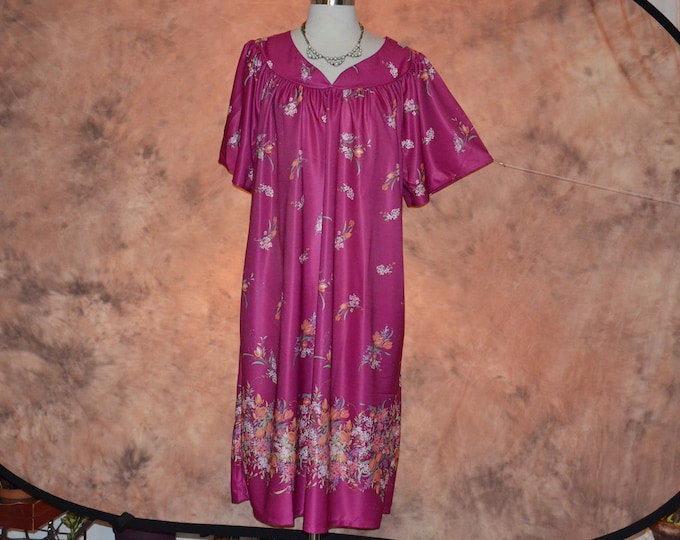 Anthony Richards Vintage Pink Muumuu Women's House Dress Retro Pullover ...