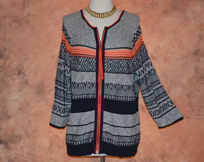 Nic and Zoe Sweater Zipper Front Oversized Boxy Cardigan Nic + Zoe - Etsy