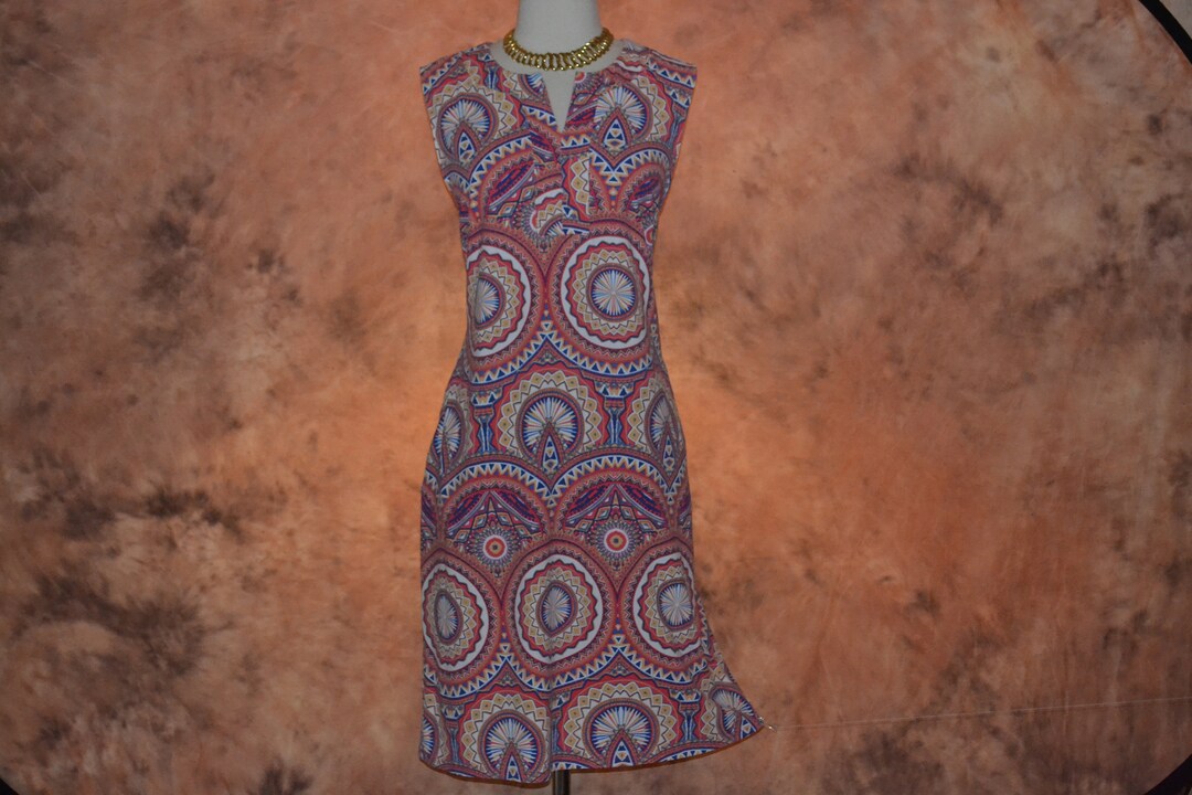 Mod Swing Dress Women's Sz. Large Groovy Shift Shapely - Etsy