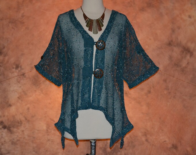 Net Blouse Outer Cover up Women's Unique Top for Layering Oversized ...