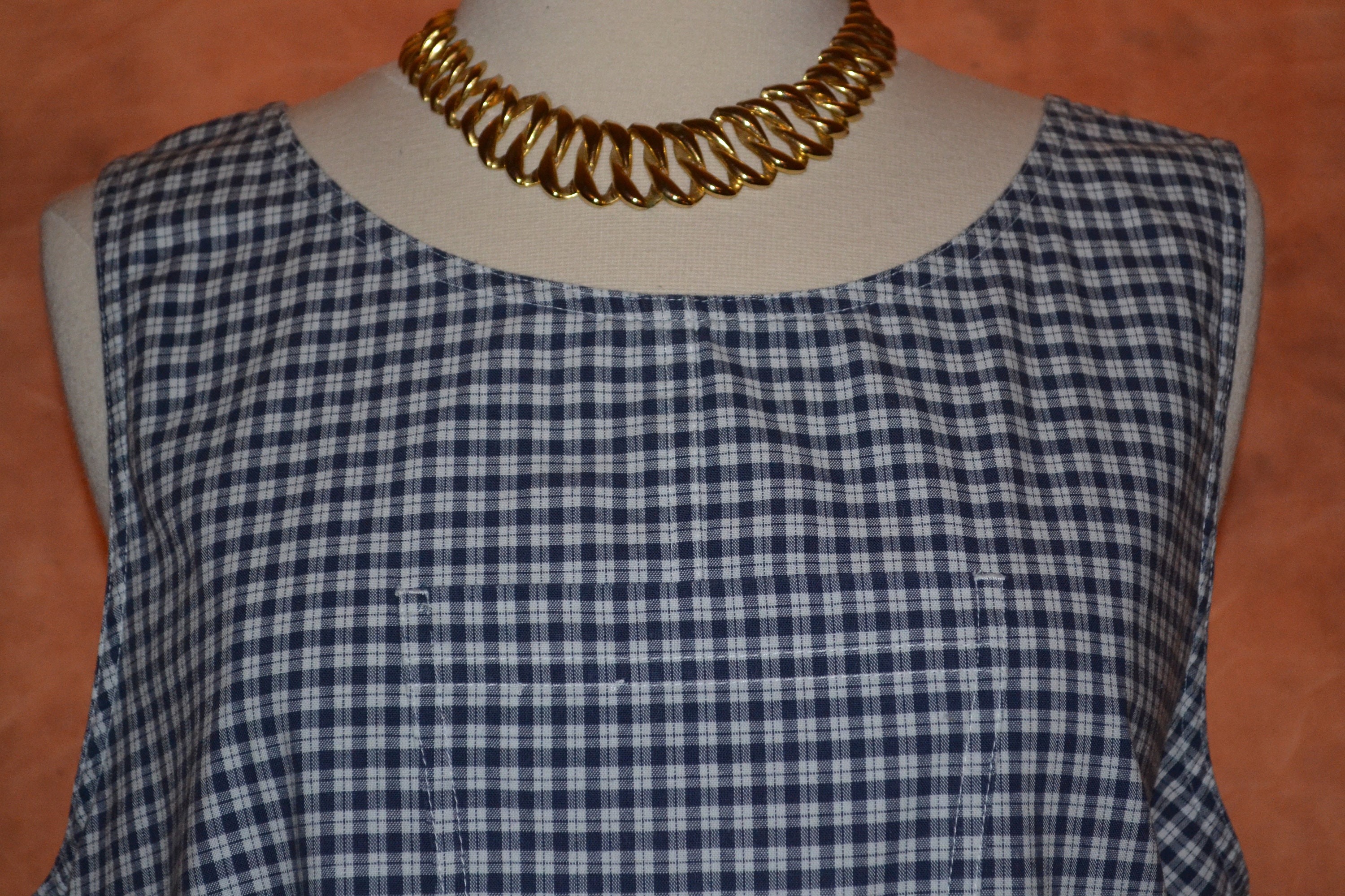 Old Fashioned Pinafore Women's Vintage Calico Navy Blue | Etsy