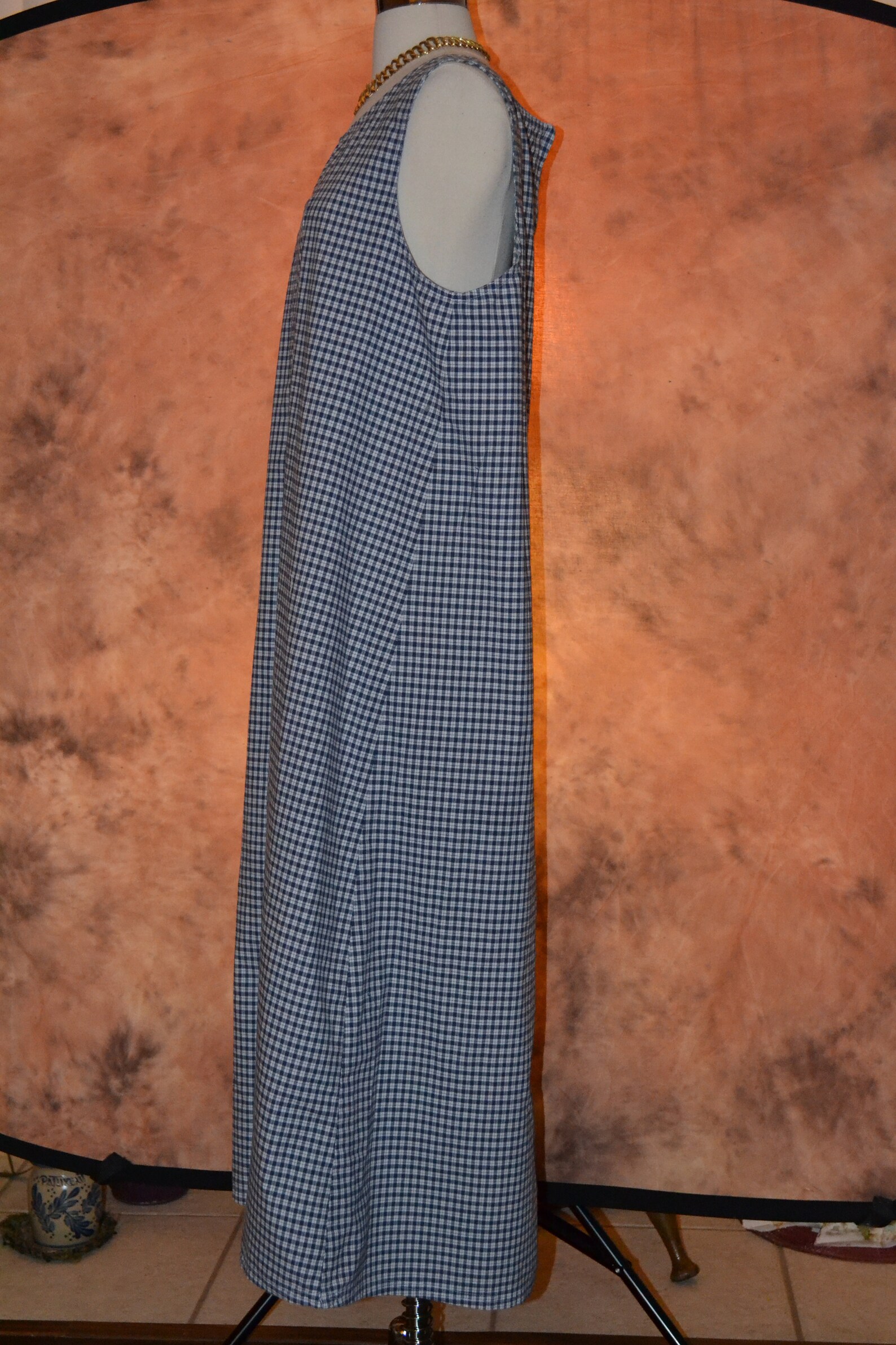 Old Fashioned Pinafore Women's Vintage Calico Navy Blue | Etsy