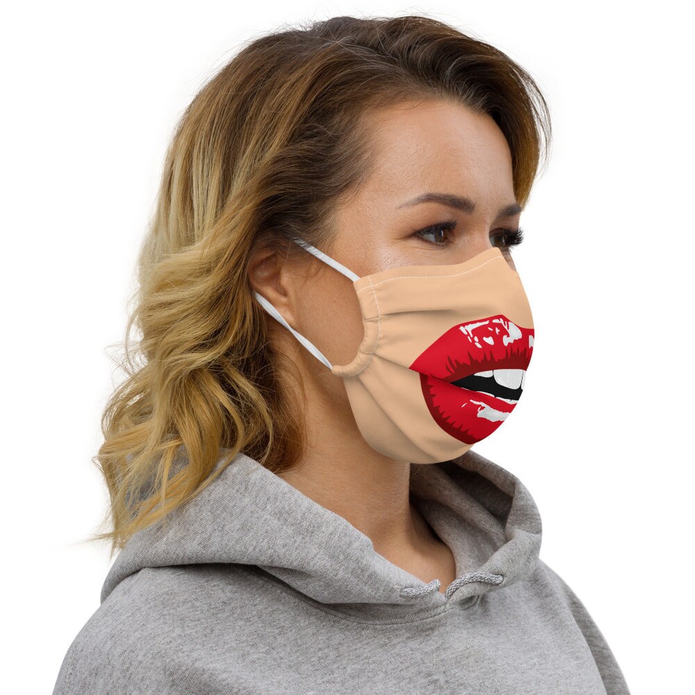 Womens Cool Face Mask Red Lips | Etsy