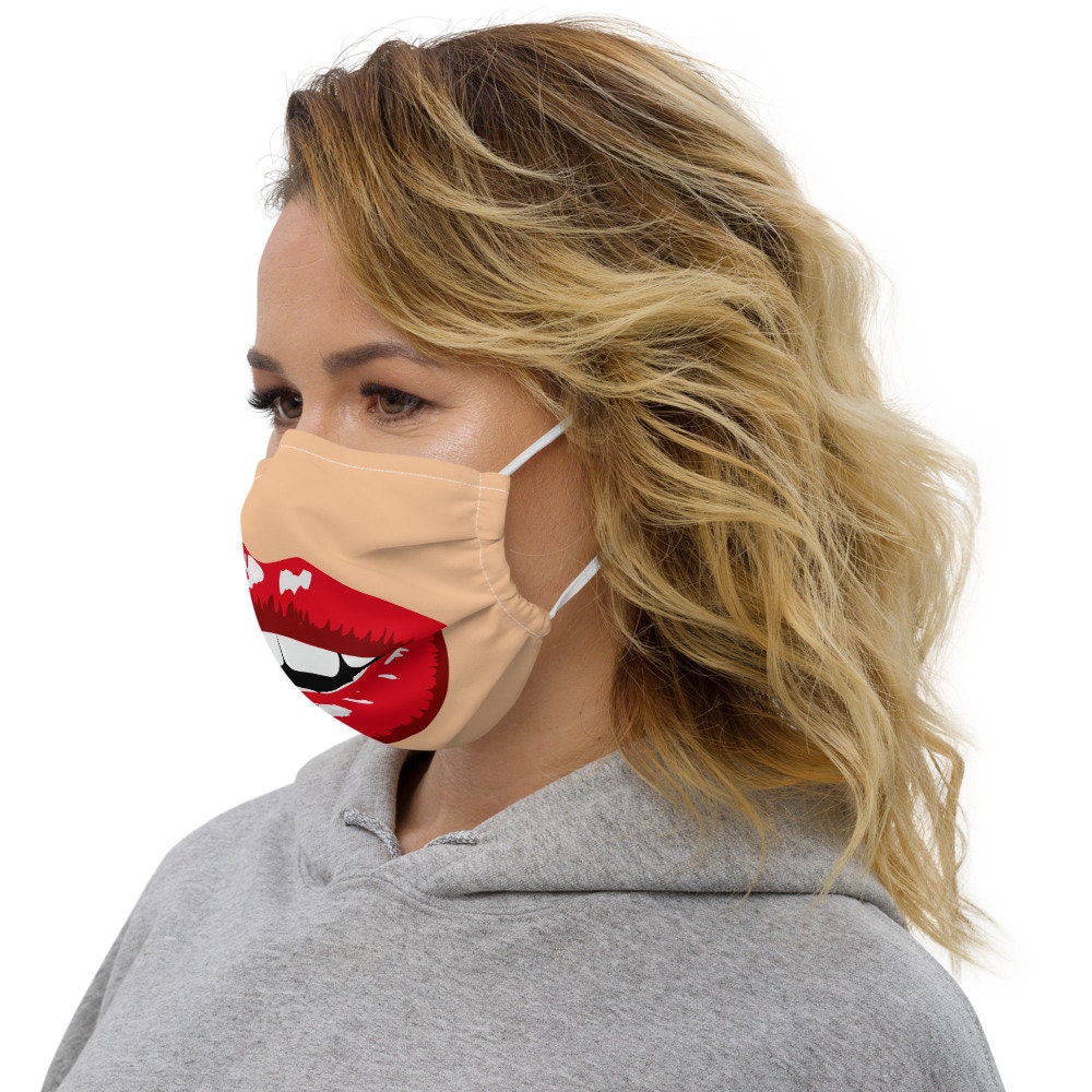 Womens Cool Face Mask Red Lips | Etsy