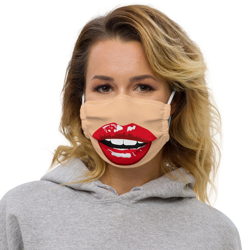 Womens Cool Face Mask Red Lips | Etsy