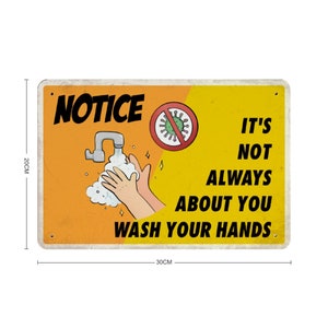 NOTICE Metal Wall Sign Plaque Poster Vintage Aluminum Sheet Hanging ...