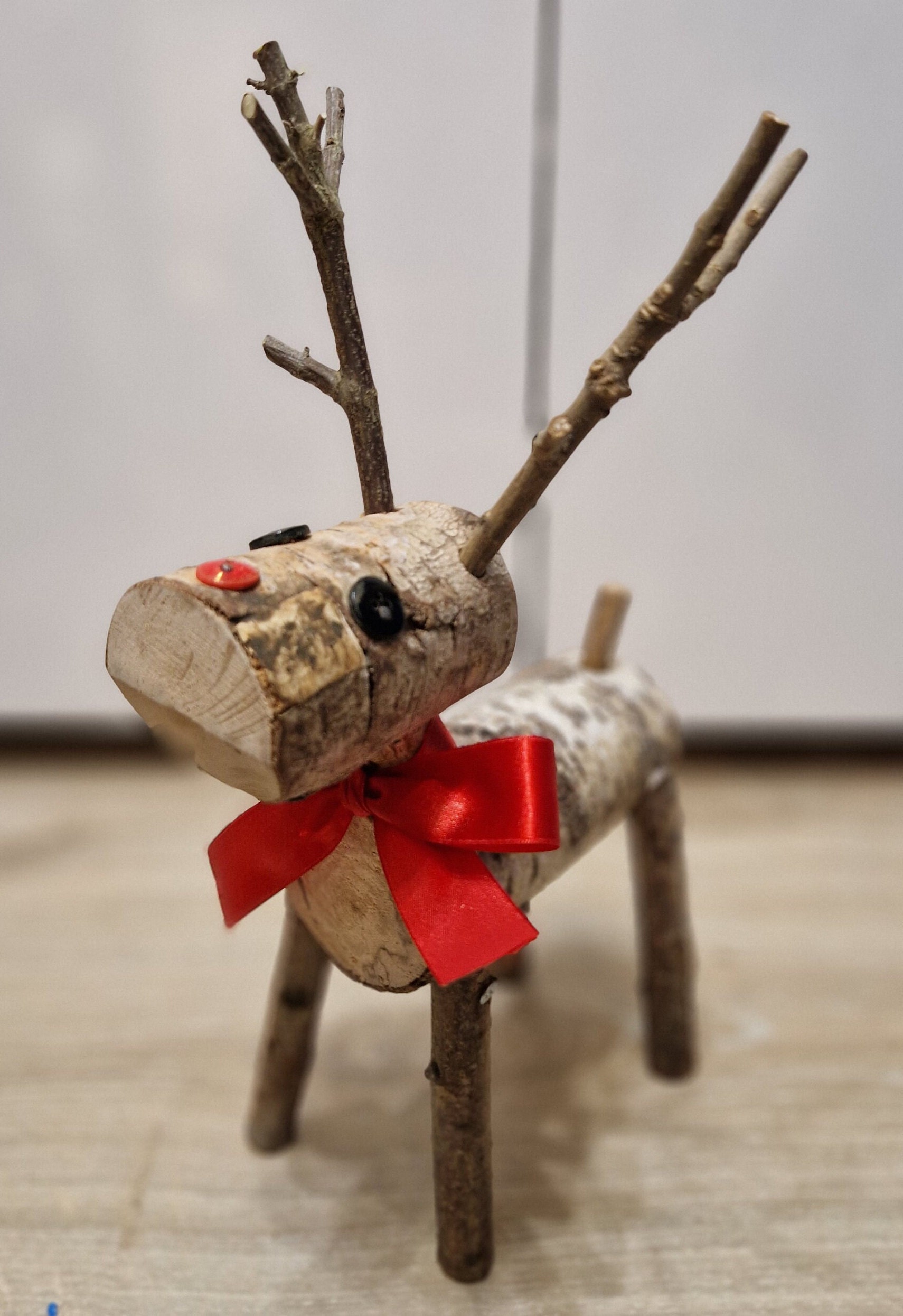 Hand Made Wooden Log Reindeer - Etsy