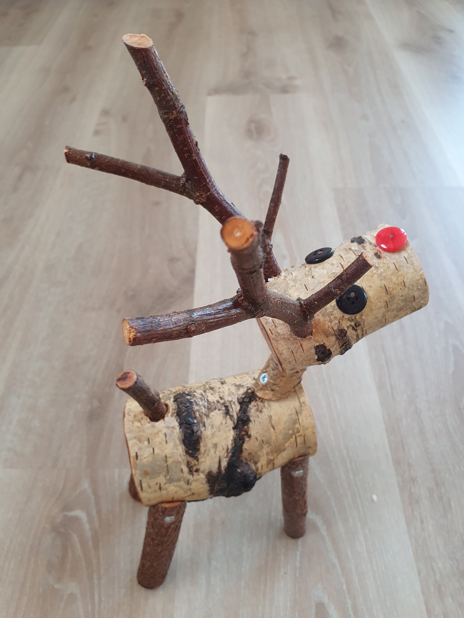 Hand Made Wooden Log Reindeer | Etsy