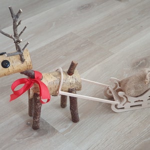 Hand Made Wooden Log Reindeer | Etsy