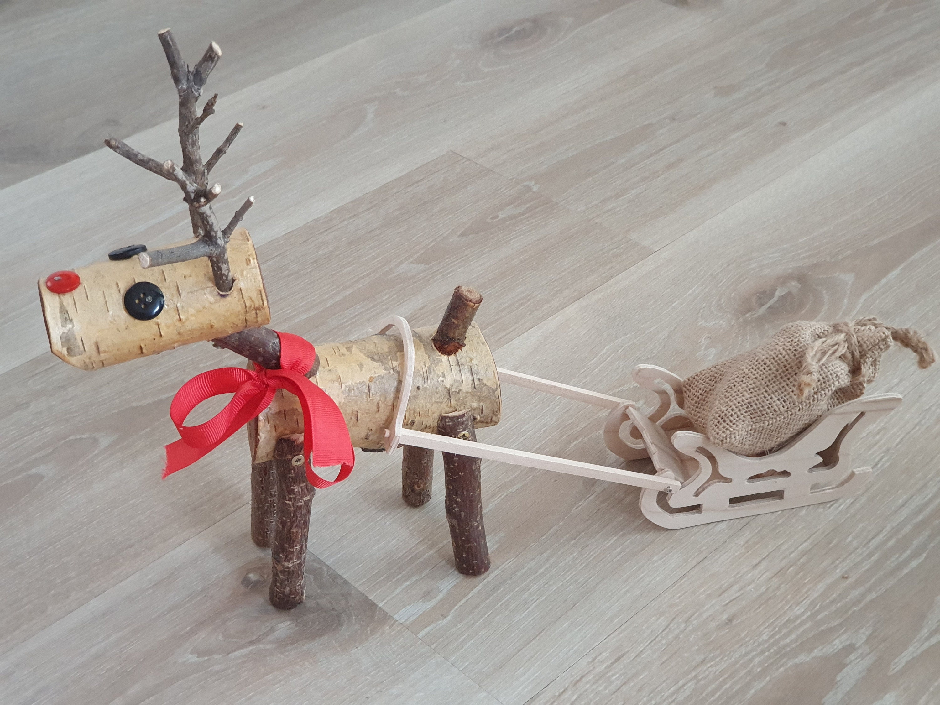Hand Made Wooden Log Reindeer | Etsy