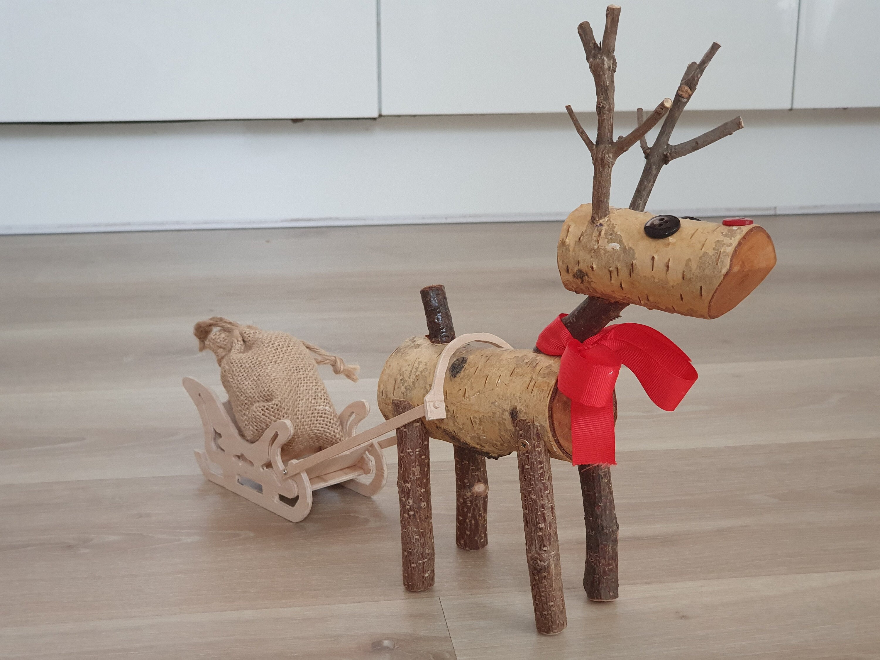 Hand Made Wooden Log Reindeer | Etsy