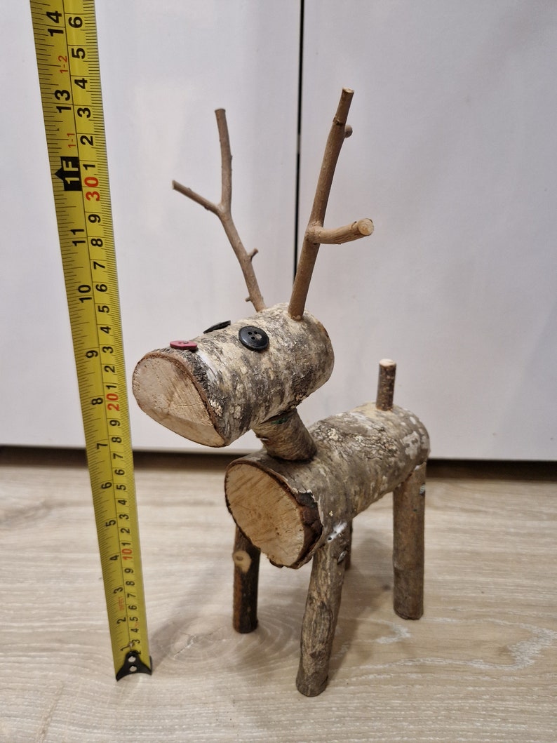 Hand Made Wooden Log Reindeer - Etsy