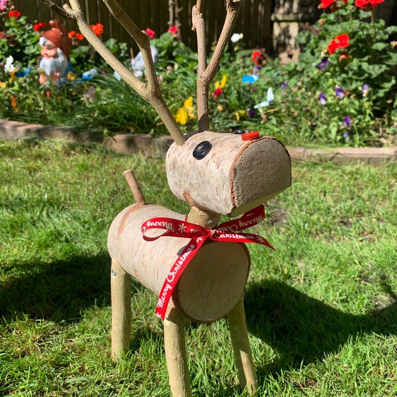 Log Reindeer - Etsy