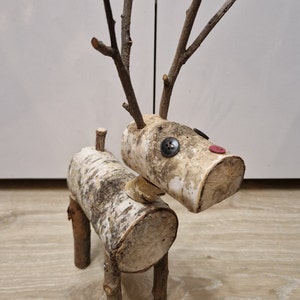 Hand Made Wooden Log Reindeer - Etsy